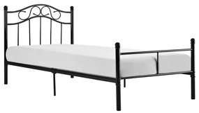 [en.casa]® Kovová postel HTMB-90B - 90 x 200 cm - černá