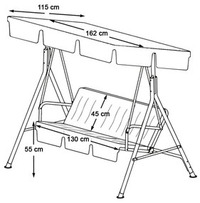 Zahradní houpačka ve volitelných barvách - šedá