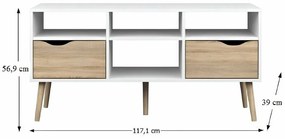 Televizní stolek OSLO 75391, bílá