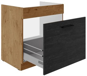 VIGO d | dolní skříňka 80 ZL 1S dřezová | 80 cm | PREMIUM BOX | lancelot/dark wood