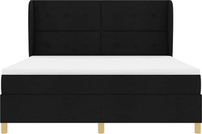 Postel s boxspringem s čelo Černý 200 x 180 cm textil 3340769