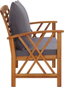 Zahradní lavice s poduškami 119 cm masivní akáciové dřevo 310271