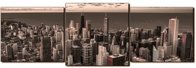 Obraz na plátně - Mrakodrapy v Chicagu- panoráma 5268FD (120x40 cm)