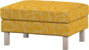 Potah na podnožku IKEA Karlstad barva žlutá látka pletený vzor, vzorované