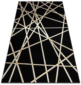 Koberec ALLURE 1964 geometrický / strukturovaný / glamour, černý / zlatý