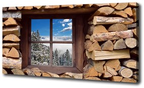 Wallmuralia Foto-obraz canvas do obýváku Zima za oknem 100x50