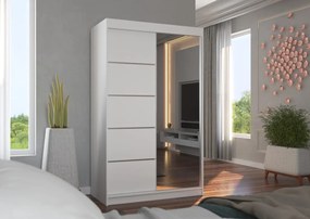Šatní skříň s posuvnými dveřmi Limbo - 120 cm Barva: Bílá