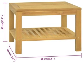 Konferenční stolek 60 x 60 x 40 cm masivní teakové dřevo - Default Title