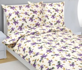 Bellatex Povlečení krepové 140x200, 70x90 cm Levandule Fialová,Žlutá