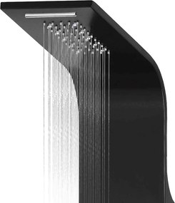 Sprchový panel set hliníkový 20 x 44 x 130 cm černý 142996