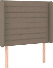 Čelo postele s LED taupe 103 x 16 x 118/128 cm textil 3124182