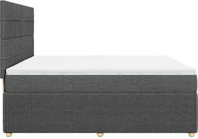 Box spring postel s matrací tmavě šedá 200x200 cm textil 3292164