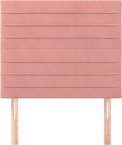 Čelo postele růžové 100x5x118/128 cm sametové 3116519