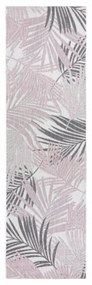 Kusový koberec Palmové listy růžově šedý atyp 60x250cm