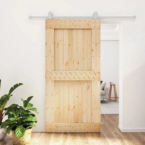 Posuvné Dveře S Kováním 100 X 210 Cm Masivní Borové Dřevo