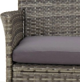 5dílný zahradní bistro set s poduškami šedý polyratan 3187435
