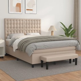 Box spring postel s matrací cappuccino 140x200 cm umělá kůže 3137670