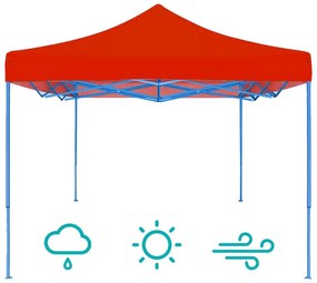 Skládací zahradní pavilon - různé typy - 2,9x2,9m - červená - pavilon