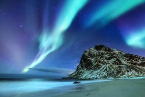 Fototapeta polární záře v Norsku - 300x200 cm