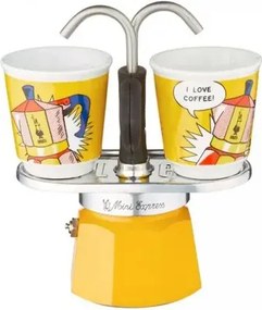 Bialetti Set Mini Express Lichtenstein 100 ml žlutá / moka konvička na