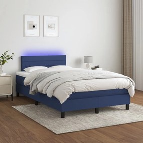 Box spring postel s matrací a LED modrá 120x190 cm textil 3270052