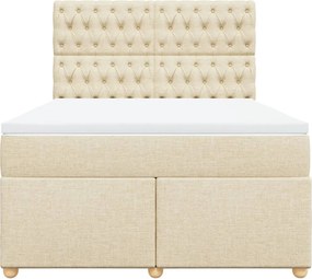 Box spring postel s matrací krémová 140x200 cm textil 3291315