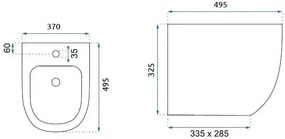Rea Carlo Mini, závěsný bidet, černá lesklá, REA-C6380