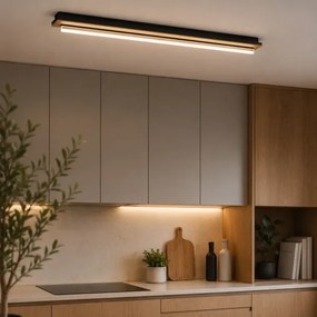 Brilagi - LED Stropní svítidlo WOODY FLAT LED/25W/230V 118 cm dub/černá