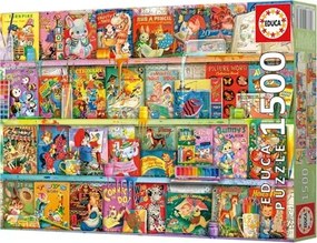 EDUCA Puzzle Kýčovitý zábavný knižní kout / 1500 dílků