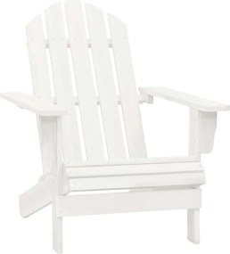Zahradní židle Adirondack se stolkem masivní jedlové dřevo bílá 315919