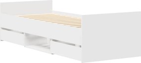 Rám postele s hlavovým a nožním čelem bílý 100 x 200 cm 3203796