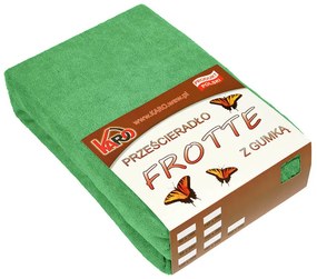 Froté prostěradlo s gumičkou 160x200 hráškově zelené 015 silné 200g/m2 KARO