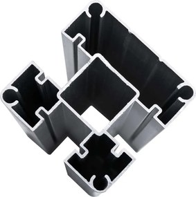 vidaXL Plotová sada WPC 9 čtvercových + 1 šikmý díl 1657 x 186 cm [3070445] Barva: Černá