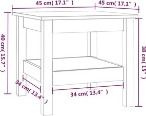 vidaXL Konferenční stolek 45 x 45 x 40 cm masivní borové dřevo [814267] Barva: Přírodní