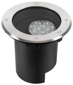 LA 1009168 DASAR® L svítidlo do země, asymetrické, 3000K, 70°/40°, IP65/IP67, kulaté, nerezová ocel / černá - BIG WHITE (SLV)