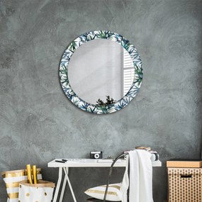 Kulaté dekorativní zrcadlo Modré palmy fi 70 cm