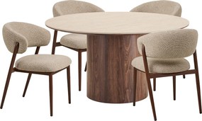 House Nordic Jídelní set DELPHI & CAVI 140×140 cm 7778031-S