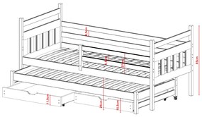 Legno Dětská rozkládací postel Diana borovice Rozměr (cm): 80x180