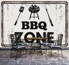 Fototapeta - BBQ  Zone - nápis (254x184 cm)