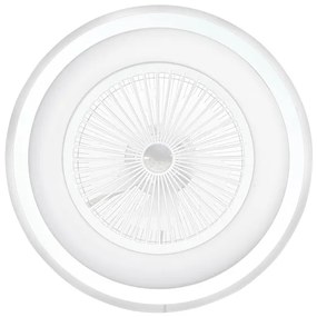 LED Stmívatelné stropní svítidlo s ventilátorem ZONDA LED/48W/230V bílá + DO