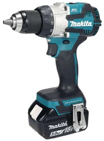 Makita Nářadí - 18V AKU vrtací šroubovák s příklepem, 2x aku 5,0 Ah, nabíječka DHP489RTJ