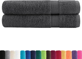 Prémiové saunové osušky SOLUND 2 ks antracitové 80x200 cm 600 g/m² 137168