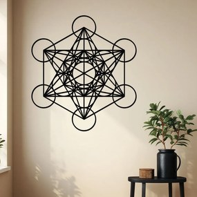 dřevo života Dřevěná dekorace na zeď METATRON Zvolte rozměr (cm): 54x60, Zvolte barvu dekoru: Černá