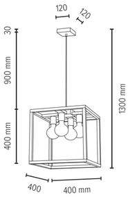 Spot-Light 61540474 - Lustr na lanku KAGO 4xE27/60W/230V