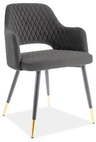 Jídelní židle Farrah (šedá + zlatá). 1050173