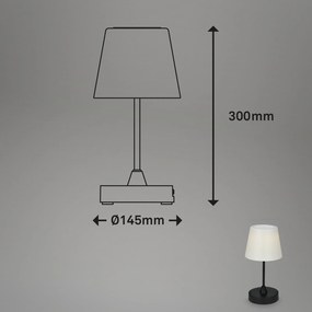 BRILO 7032415 LED venkovní stolní lampa s dotykovým vypínačem, pr.30 cm, LED modul, 3 W, 340 Lm, černá (starý kód: BRILO 7032-415) - BRILO