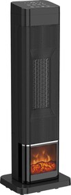 HOMCOM keramický teplovzdušný ventilátor s efektem plamene, 2000 W