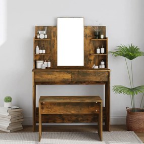 vidaXL Toaletní stolek se zrcadlem 96 x 40 x 142 cm [802832] Barva: Betonová šedá