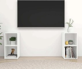 vidaXL TV skříňky 2 ks 72 x 35 x 36,5 cm dřevotříska [3079901] Barva: bílá s vysokým leskem