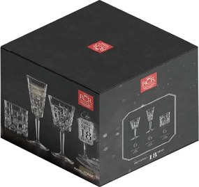 RCR ETNA SADA SKLENIC NA VÍNO, ŠAMPAŇSKÉ A WHISKY 18 KS